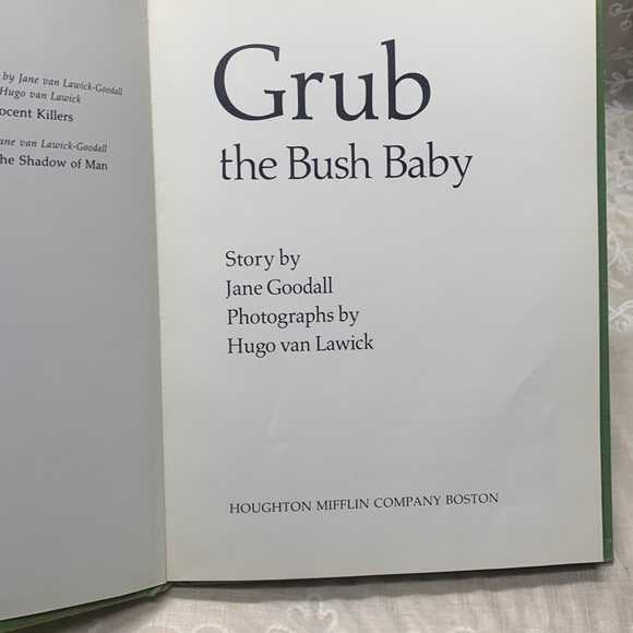 Other | Grub The Bush Baby By Jane Goodall Hardcover 1998 African Bush ...